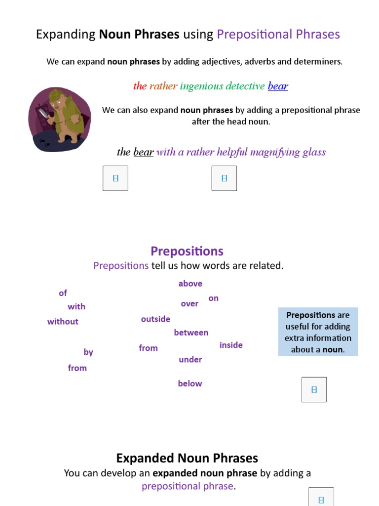 Expanding Noun Phrases with Prepositions | PDF | Preposition And ...
