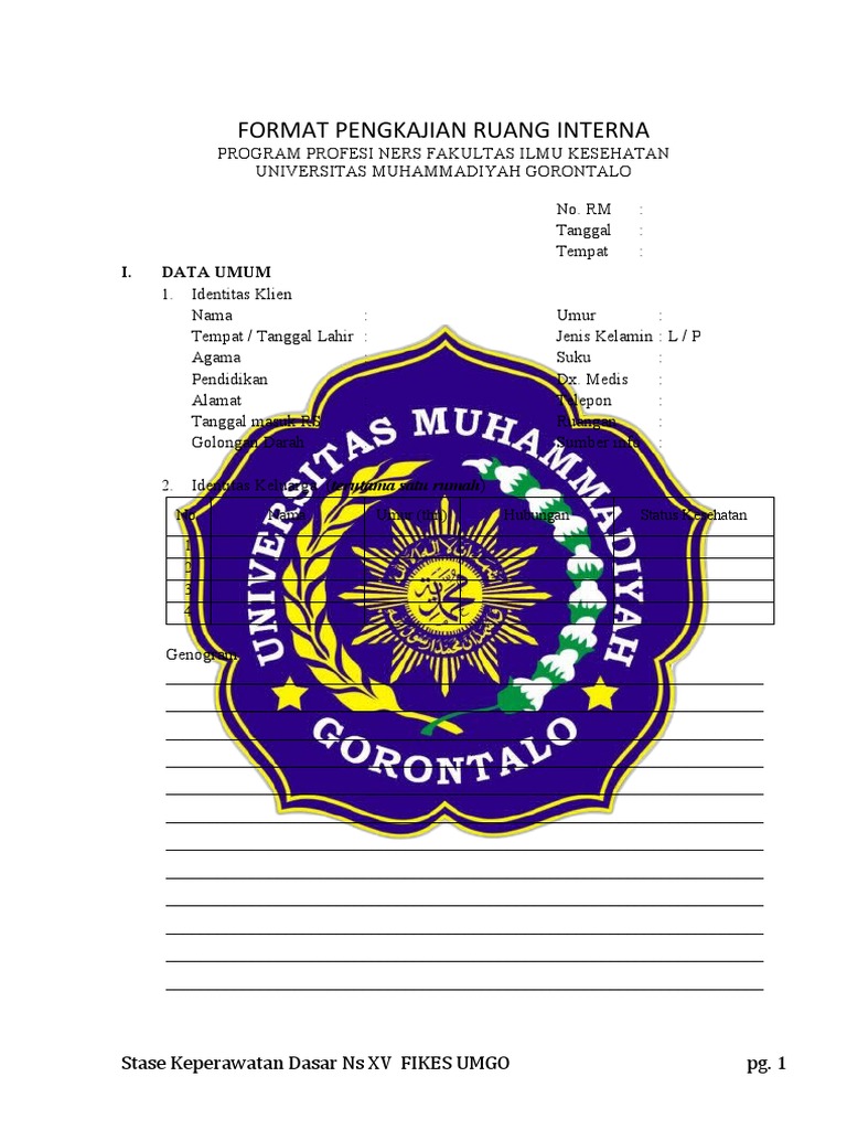FORMAT PENGKAJIAN KEPERAWATAN KOMPREHENSIF | PDF