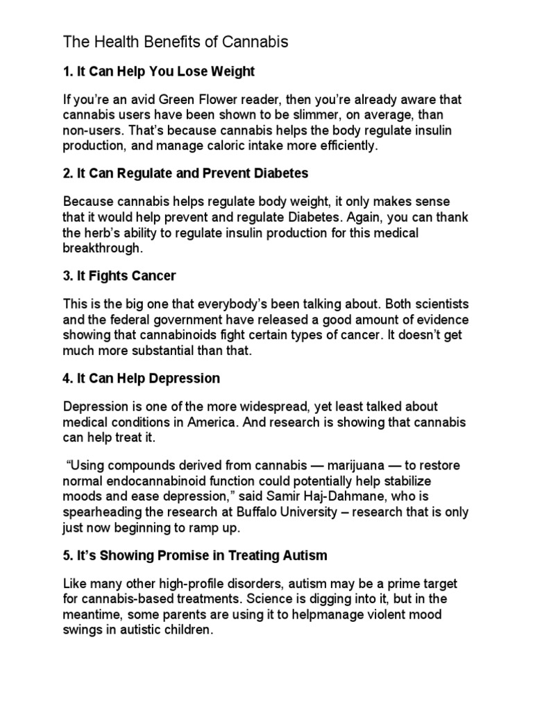 The Health Benefits of Cannabis | PDF