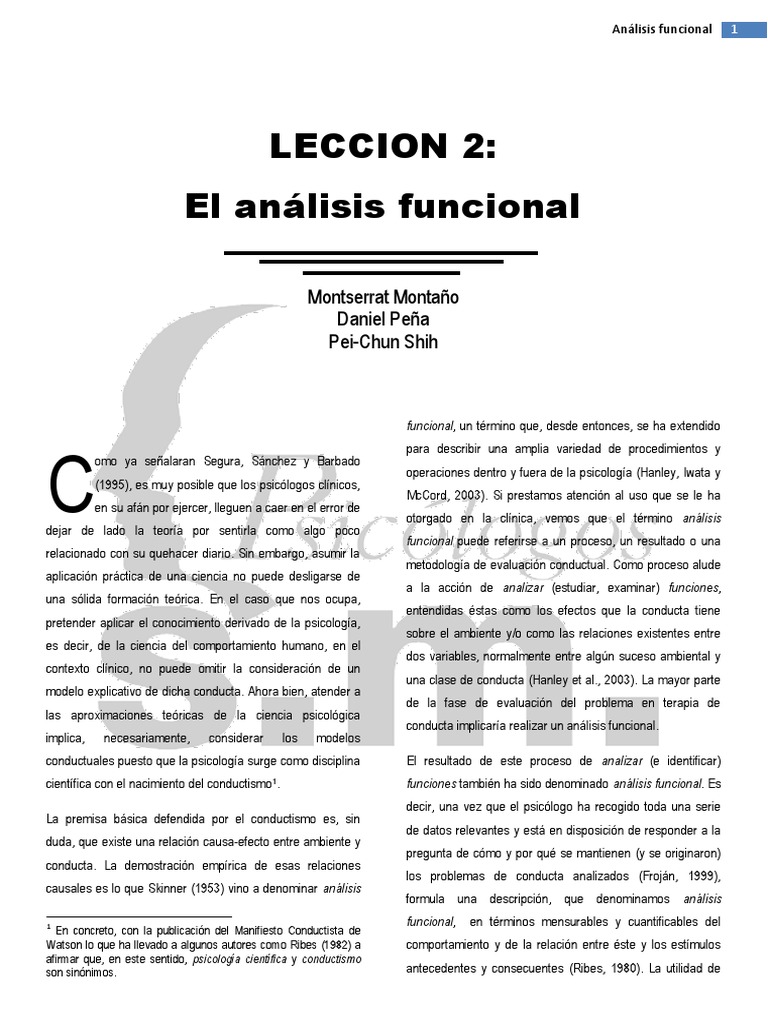 El Análisis Funcional | PDF | Sicología | Comportamiento