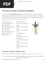 The Sims 4 Cheats - Quick Cheat Sheet | PDF | Cheating In Video Games ...