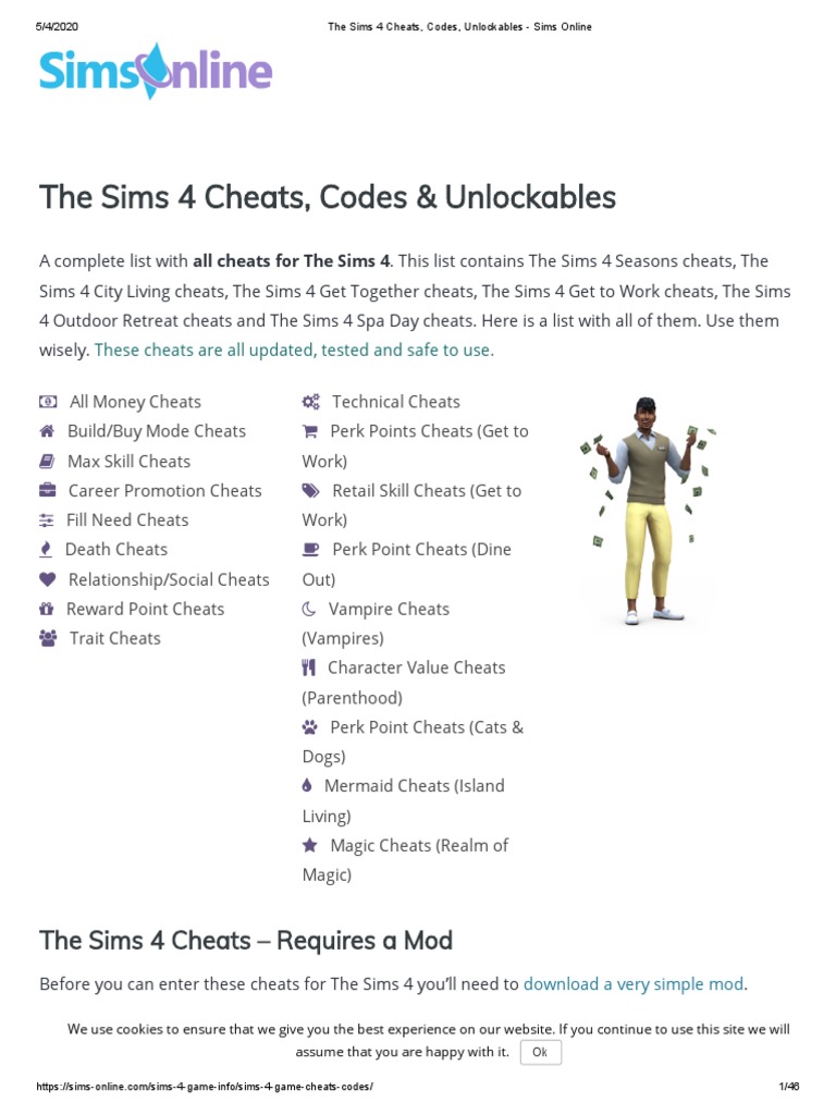 The Sims 4 Cheats, Codes, Unlockables - Sims Online | PDF