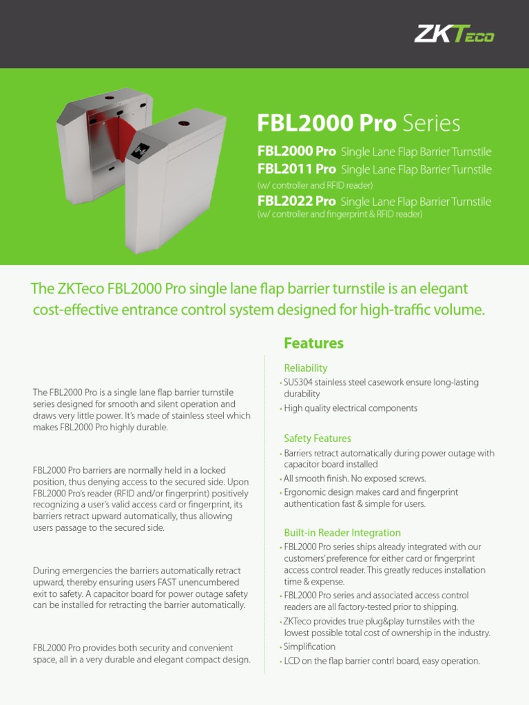 FBL2000 Pro | Download Free PDF | Access Control | Manufactured Goods