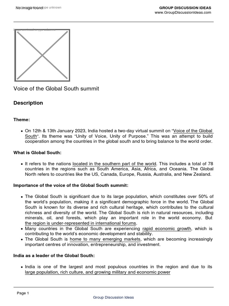 Voice of Global South Summit 2023 Insights | PDF | Developing Country ...