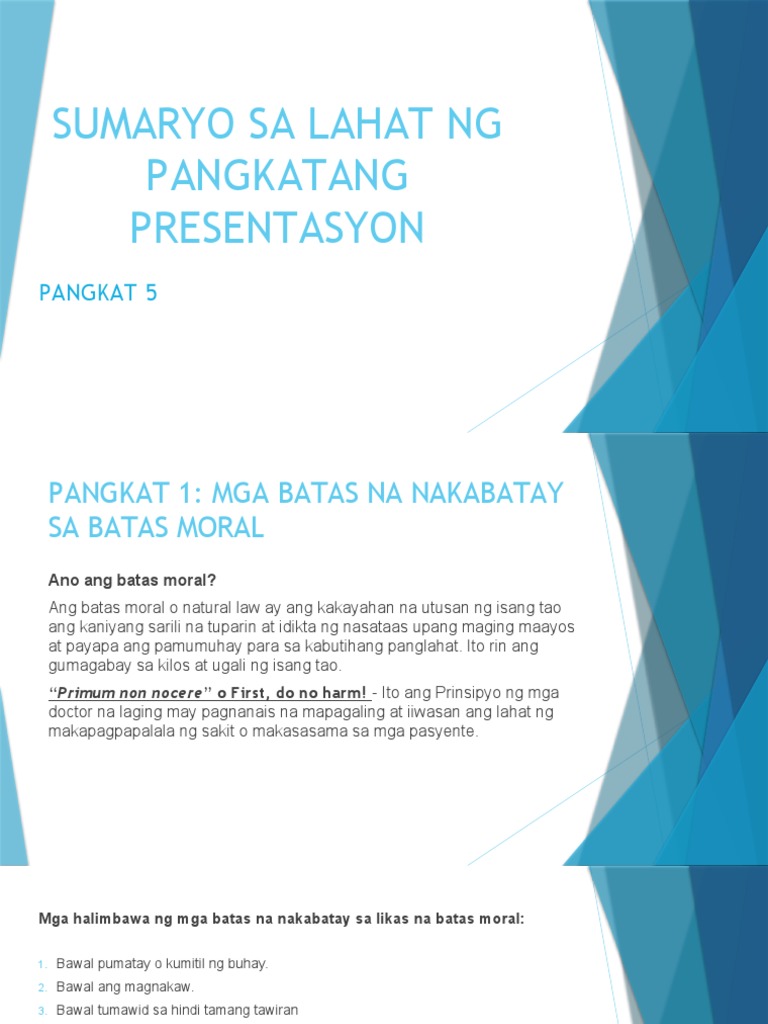 Sumaryo Sa Lahat NG Pangkatang Presentasyon | PDF