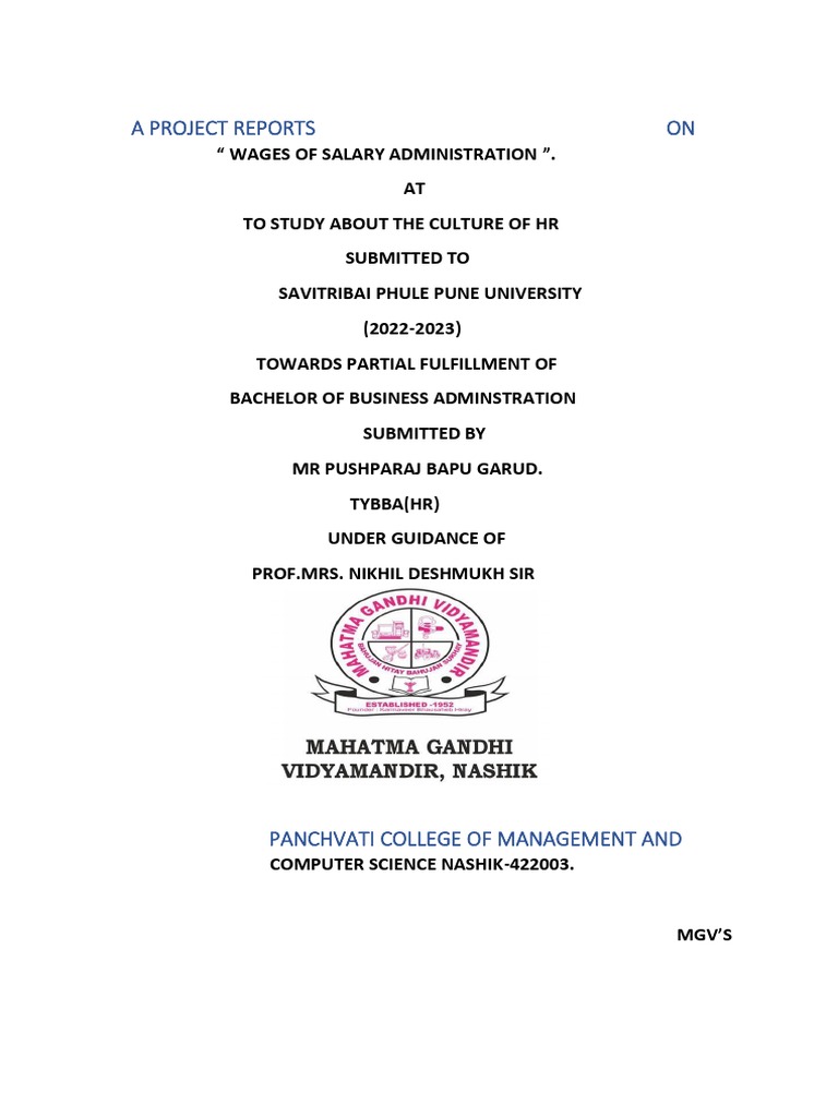Wages and Salary Project Report | PDF | Salary | Employment