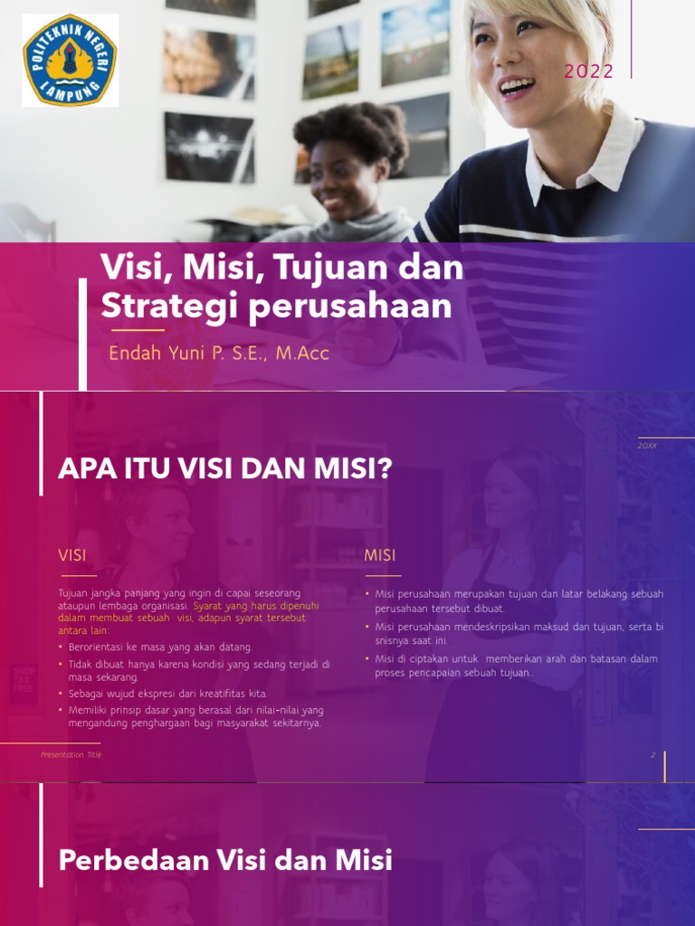 Visi, Misi, Tujuan Dan Strategi Perusahaan | PDF