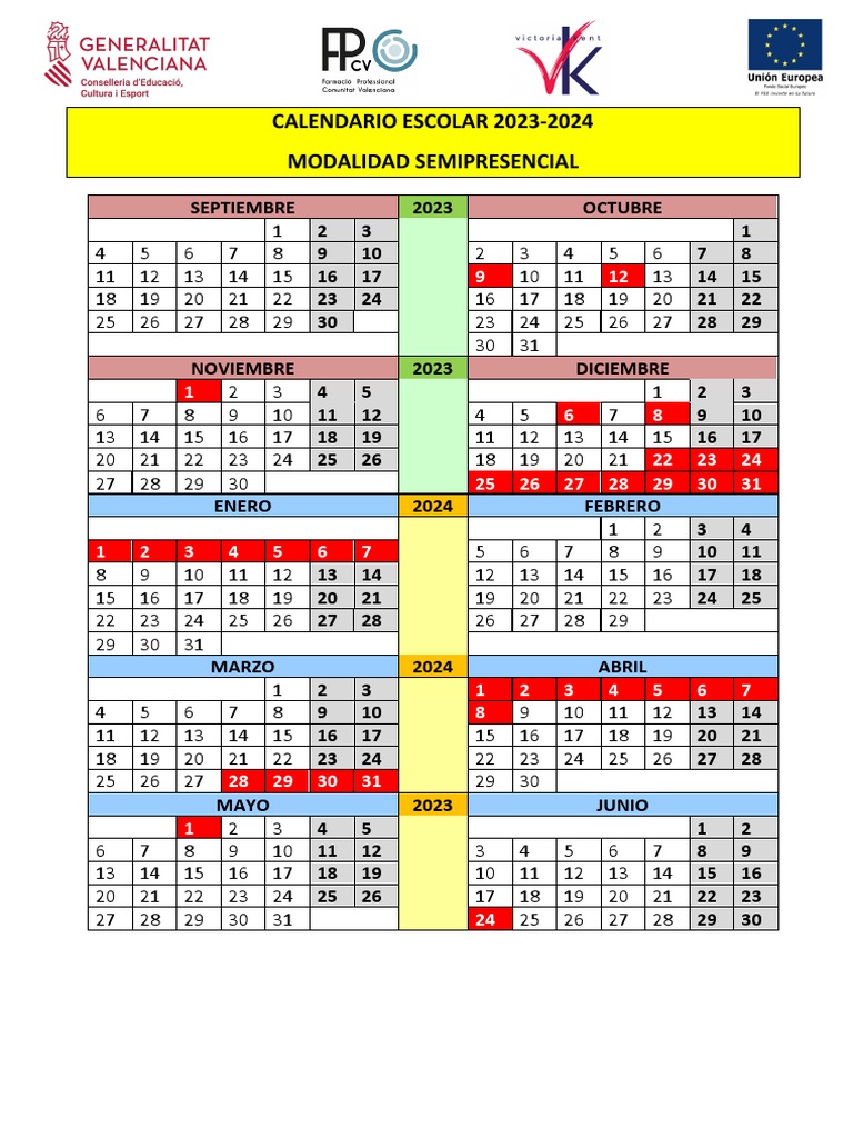 Calendario General 2023-2024 | PDF