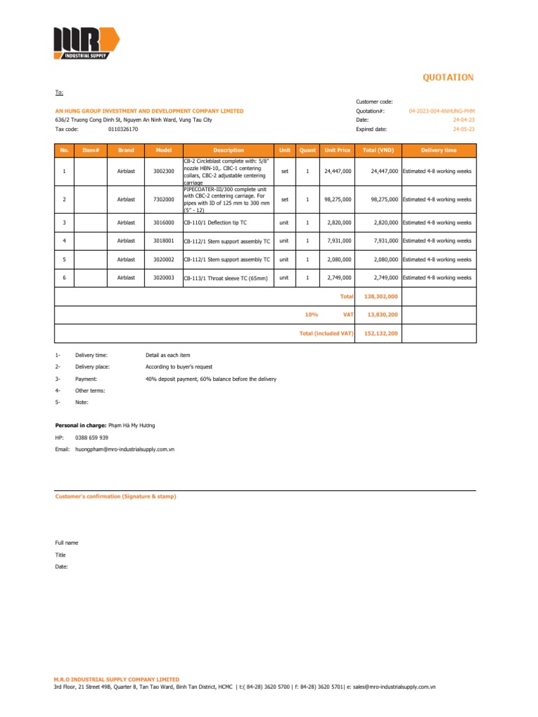 Quotation Equipment | PDF | Trade | Money