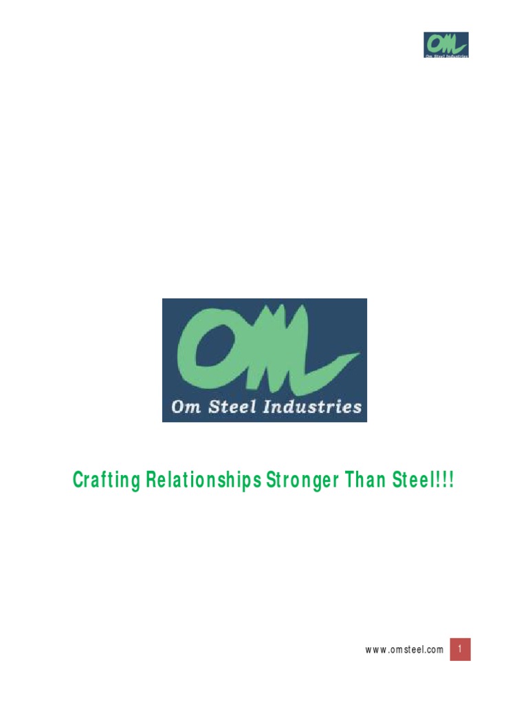 Leading With Vision: An Overview of Om Steel Industries | PDF | Steel ...