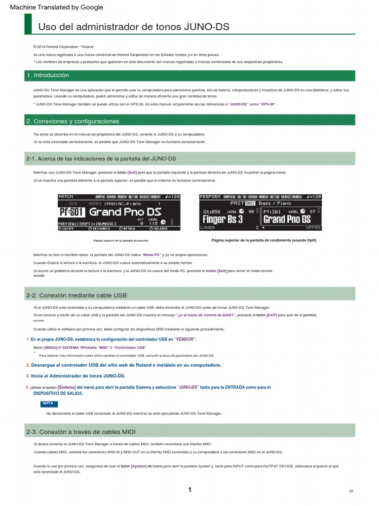JUNO-DS TM Eng02 W PDF | PDF | USB | Archivo de computadora