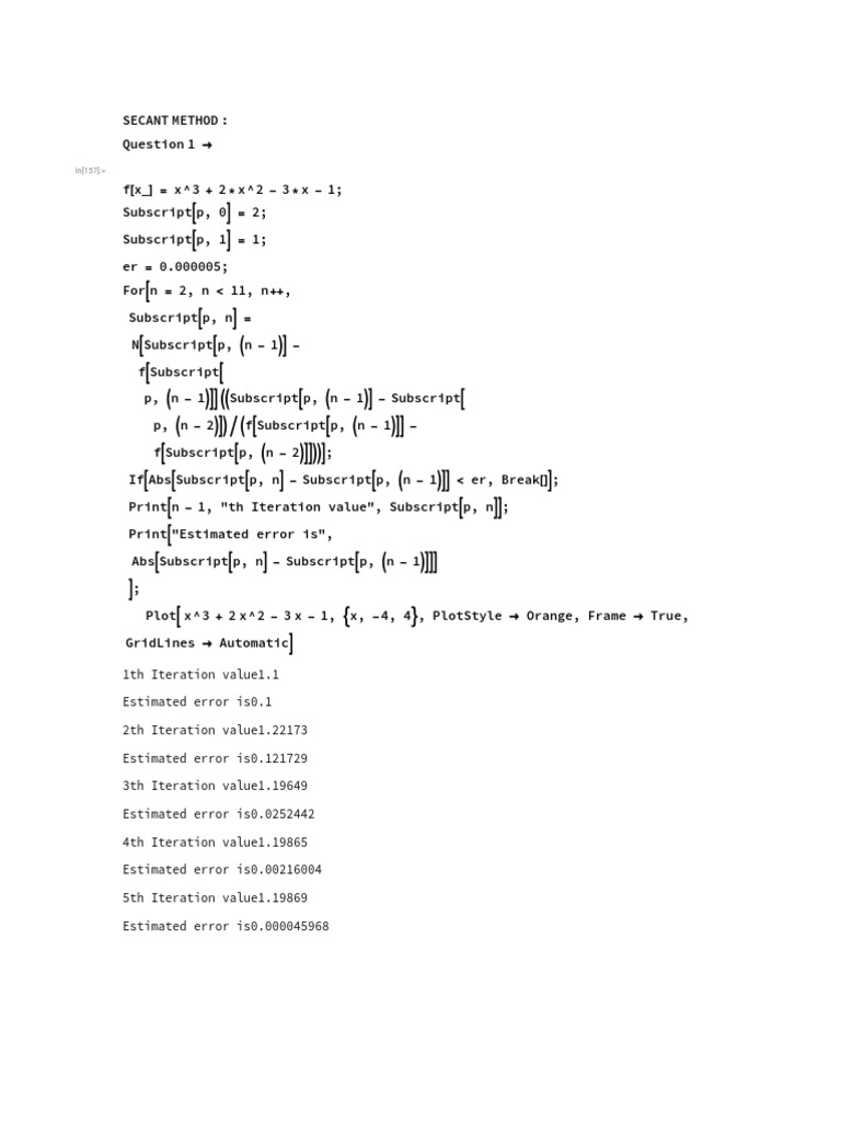 Secant Method 28 1 23 Final 1 Pdf Mathematical Analysis 