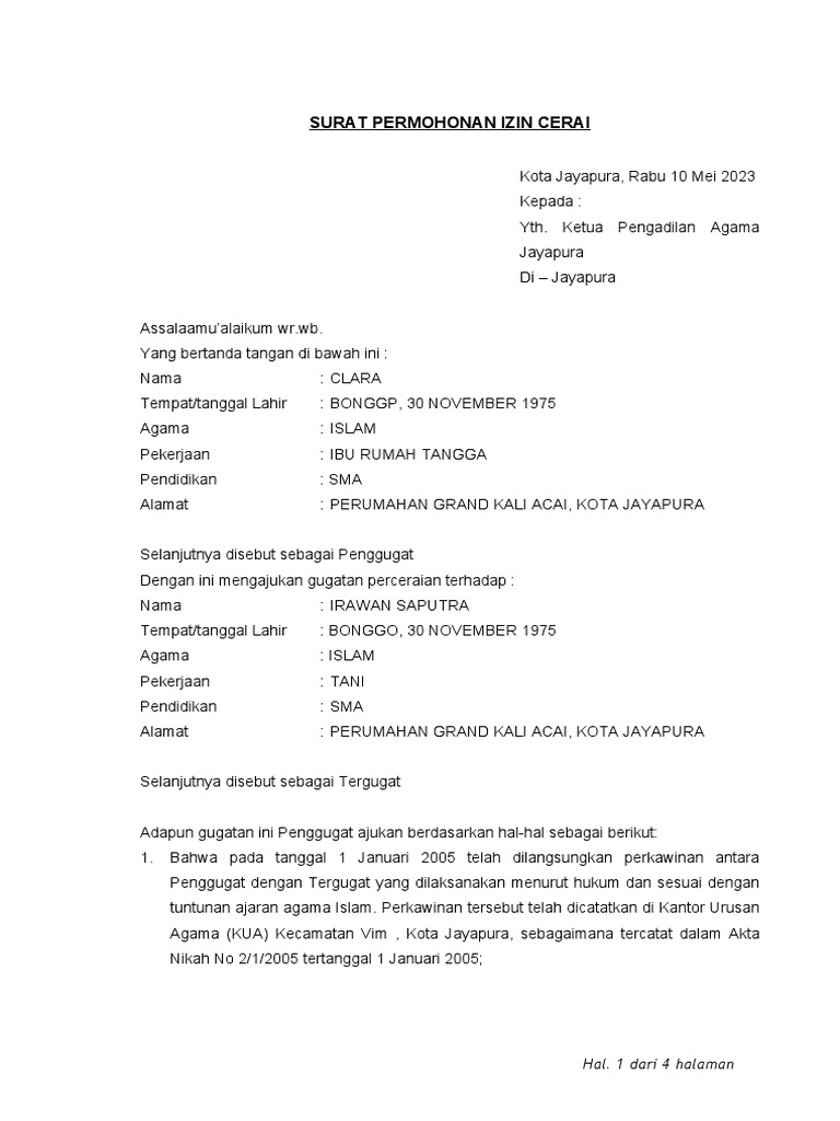 SURAT CERAI | PDF
