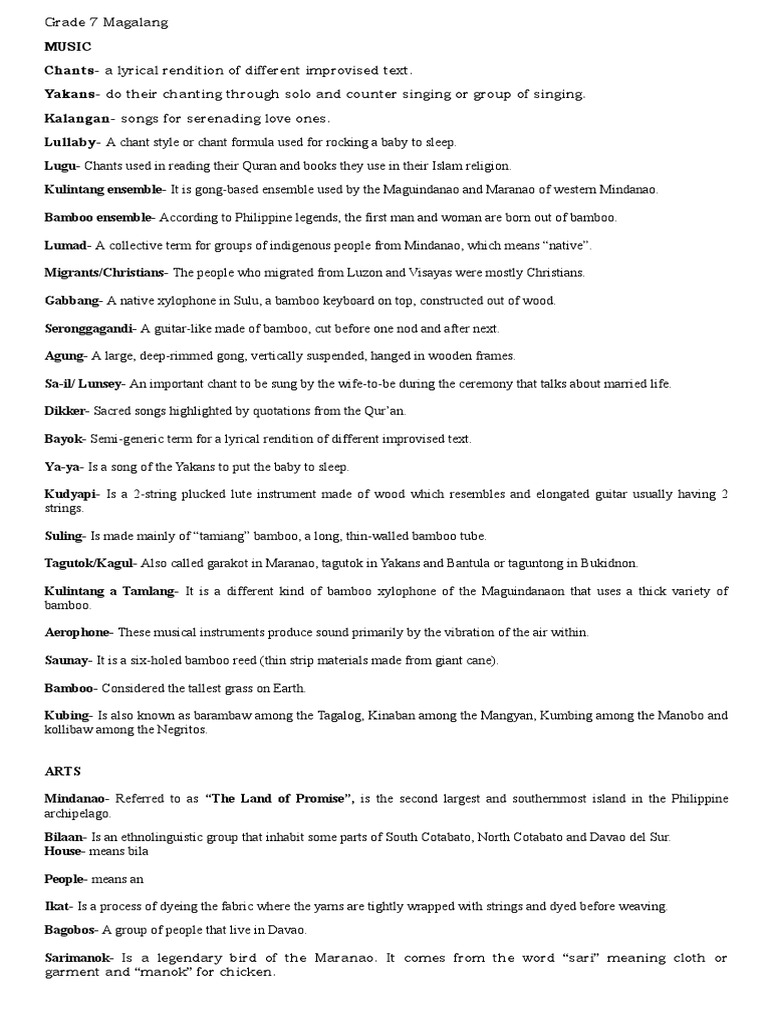 Grade 7 Magalang Reviewer 3rd | PDF