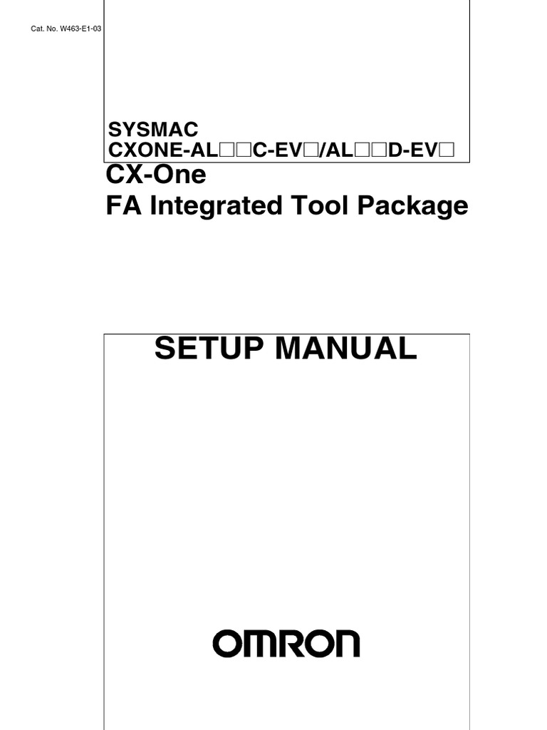 CX One Setup Manual W463 E1 03 | PDF | Programmable Logic Controller | Software