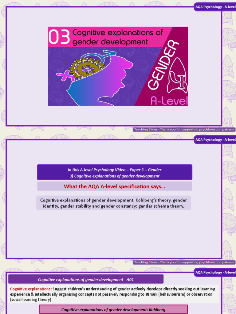 3 Gender Cognitive Explanations of Gender Development | PDF | Gender ...