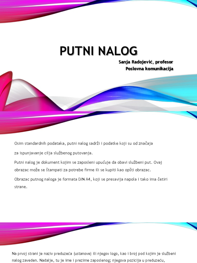 62 Putni Nalog | PDF
