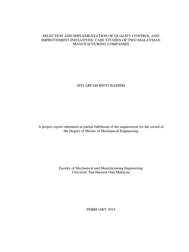 Quality Control Initiatives Framework | PDF | Quality (Business) | Six ...