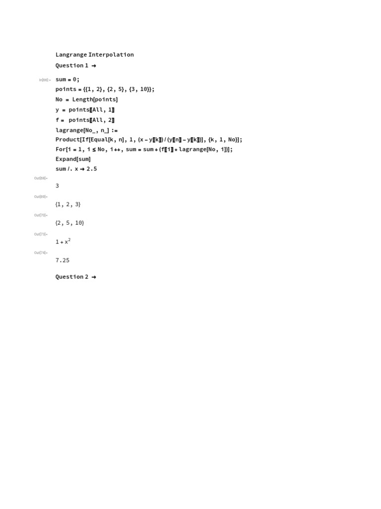 Lagrange Interpolation Examples | PDF | Teaching Methods & Materials