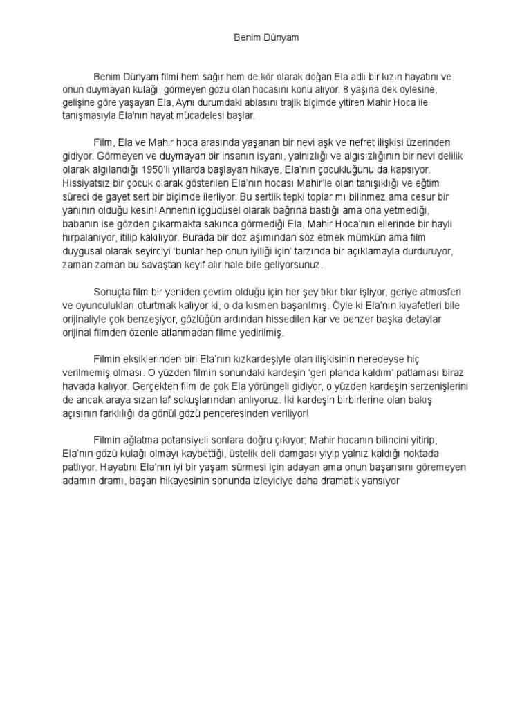 Benim Dünyam PDF | PDF