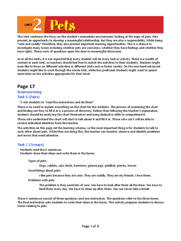 Unit 02 Pets | PDF | Pet | Dogs