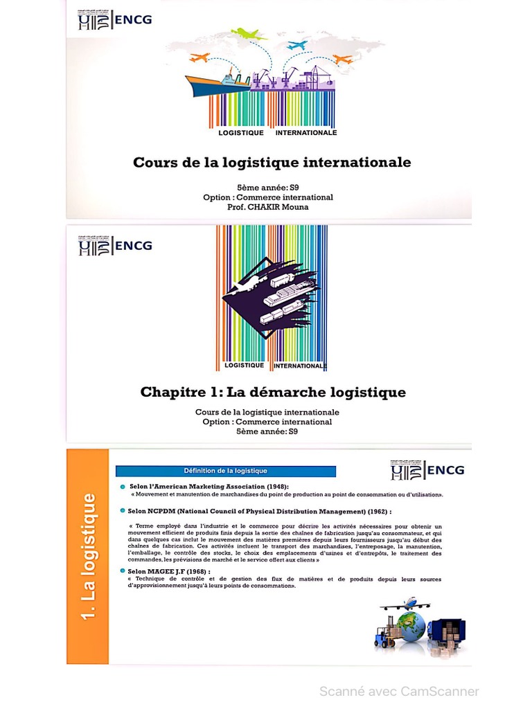 Cours Logistique Internationale Scan - 1st Part PDF | PDF