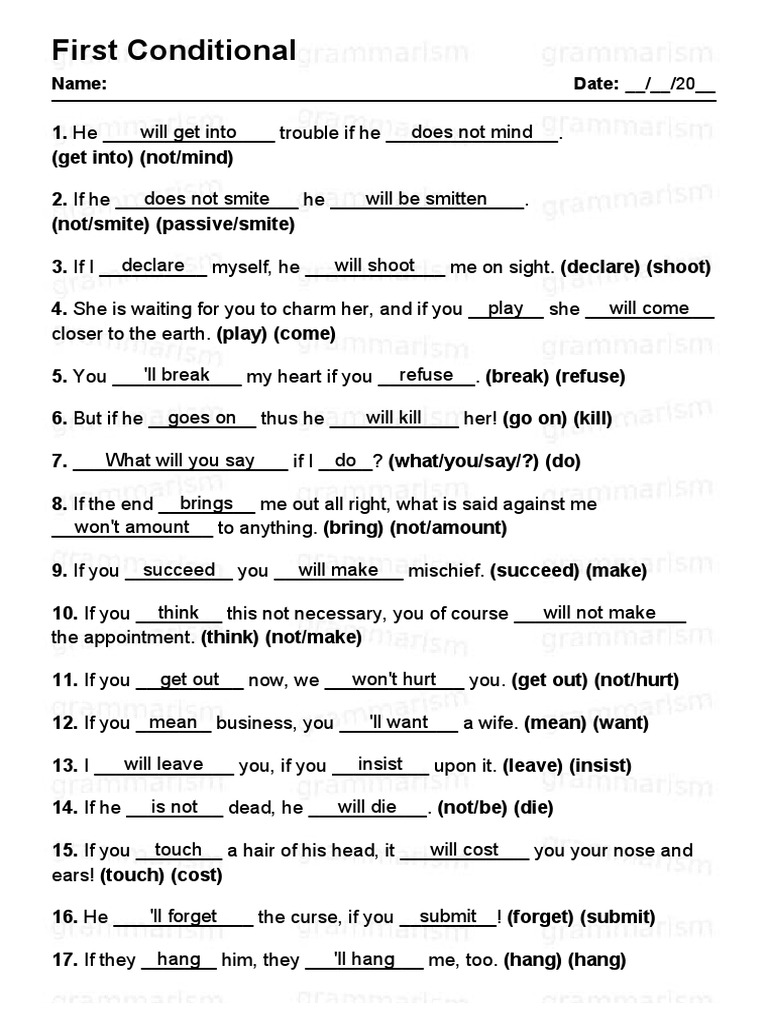 Grammarism First Conditional Test 1 Solved 18806460 Pdf Pdf 0382