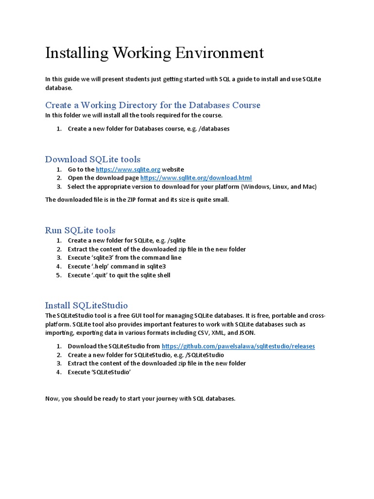 Install SQLITE | PDF Install SQLITE | PDF