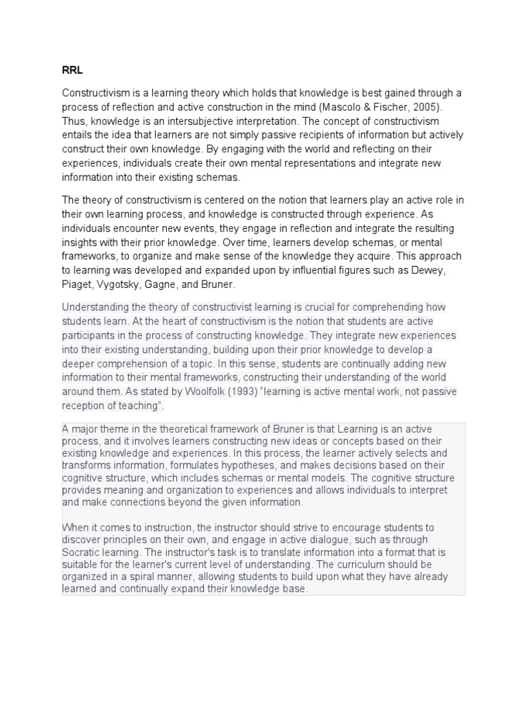 Constructivism: Learning Theory Explained | PDF