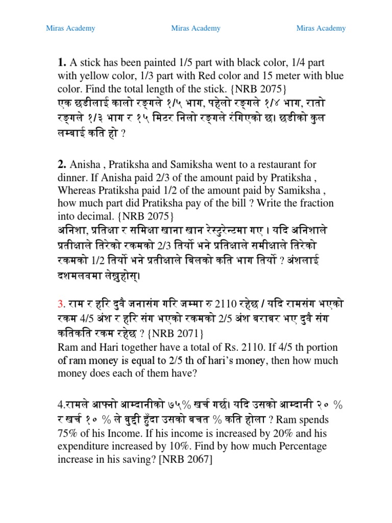 Percentage Practise Question PDF | PDF