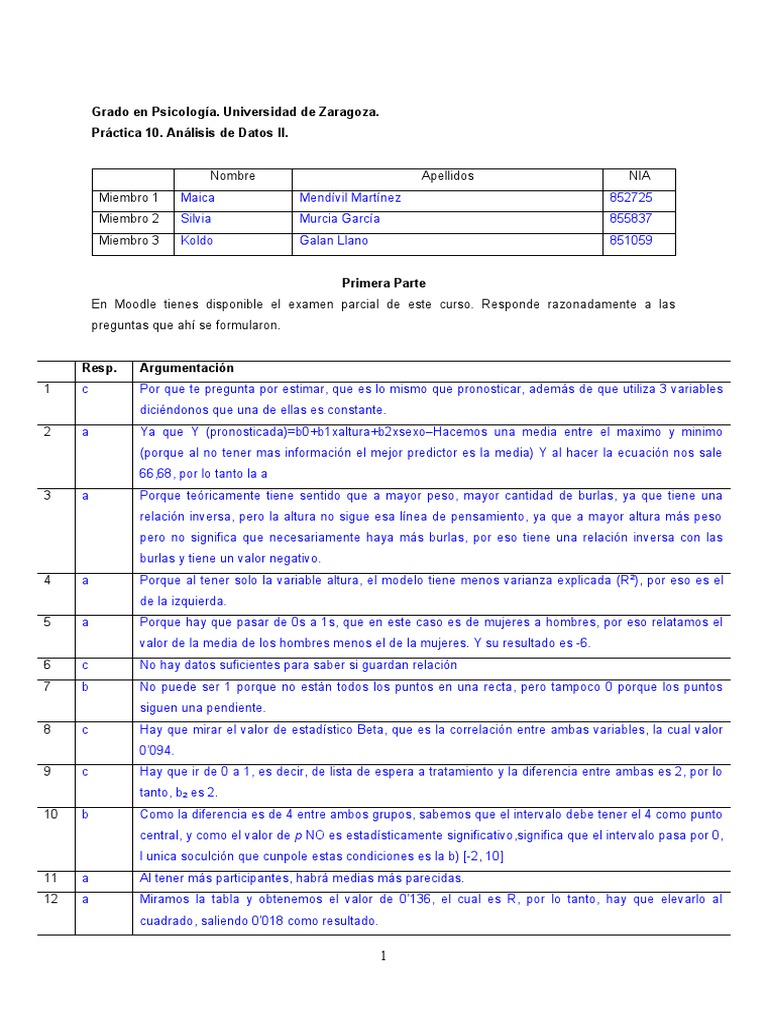 Práctica 10 DAT II | PDF | Diferencia | Estadísticas