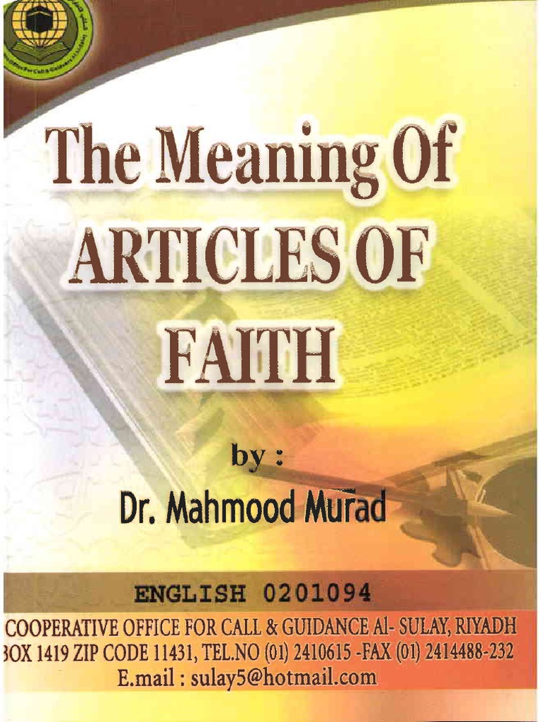 The Meaning of Articles of Faith | PDF | God In Islam | Prophets And ...