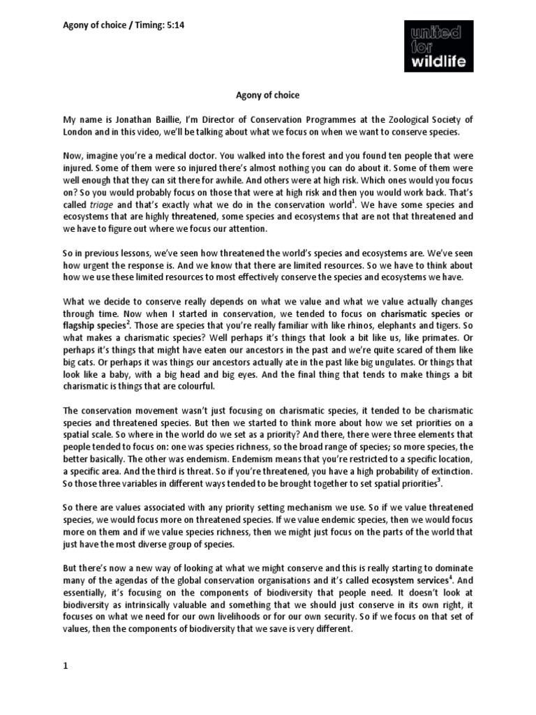 1 3 1 Agony Of Choice Download Free Pdf Conservation Biology