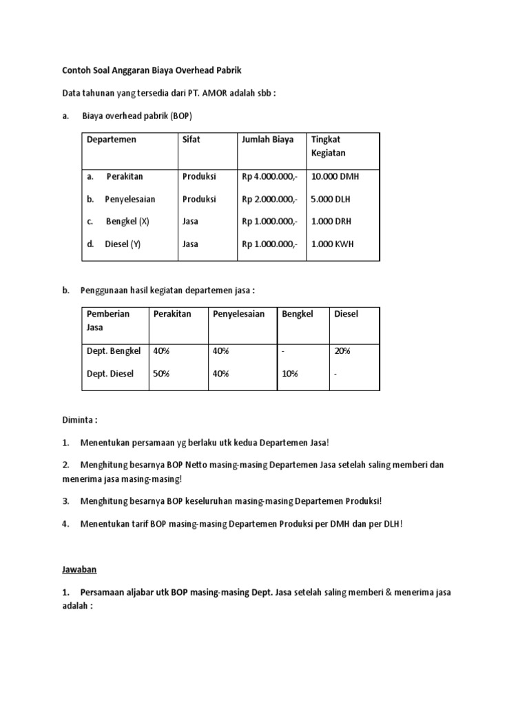 Materi 8 Contoh Anggaran BOP | PDF