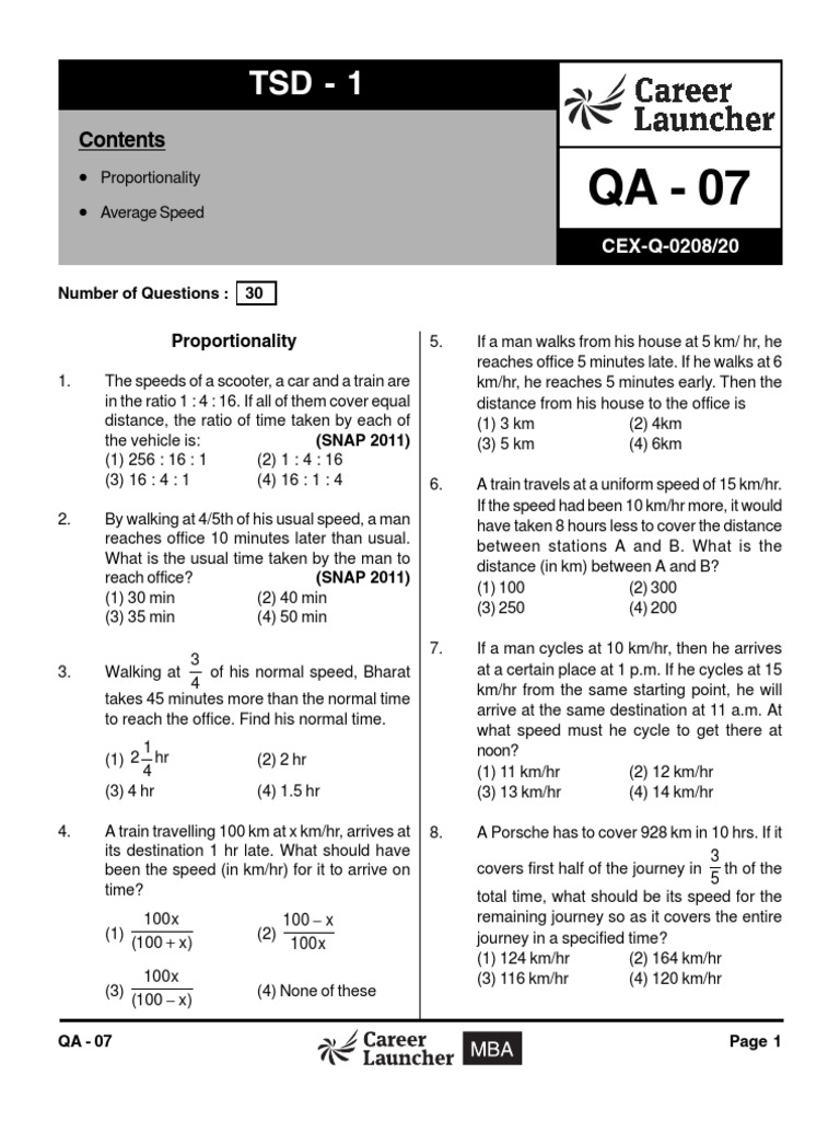 7227 - tsd1 QA7 | PDF | Speed | Distance