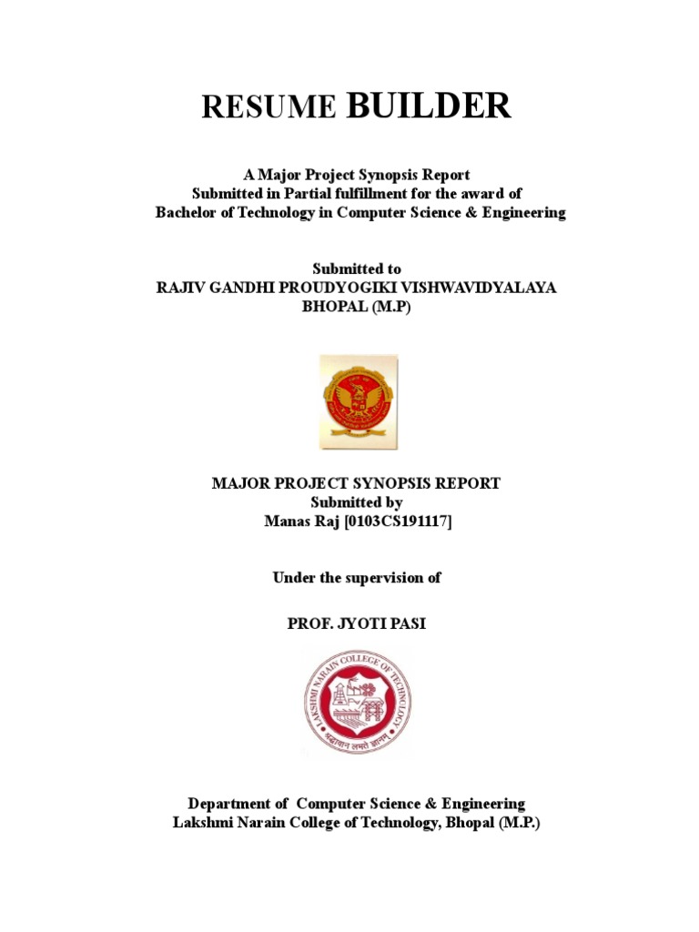 Resume Builder Synopsis | PDF | Html | Java Script