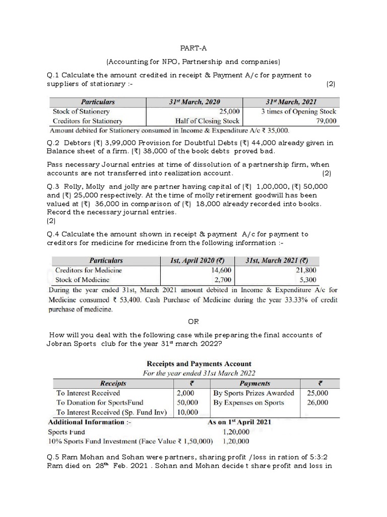 Acc Sample Paper 4 Typed by Dhairya | PDF | Financial Services | Money
