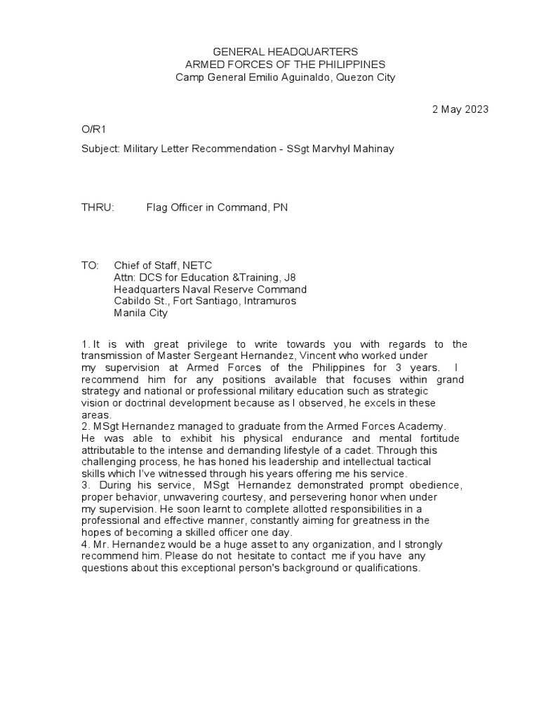 Military Letter | PDF | Military