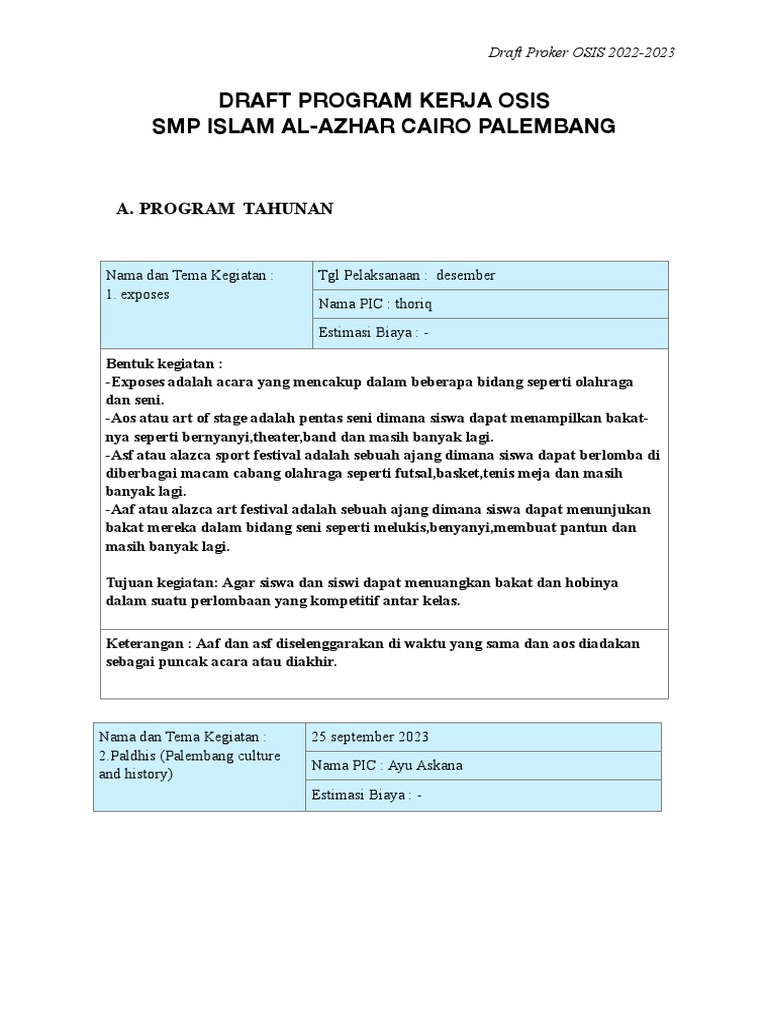 Draft Proker Osis 2023 PDF | PDF