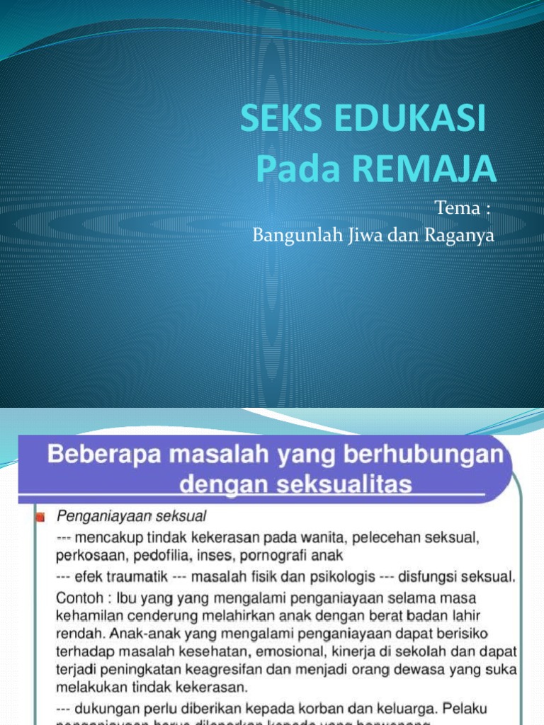 Seks Edukasi Pada Remaja | PDF
