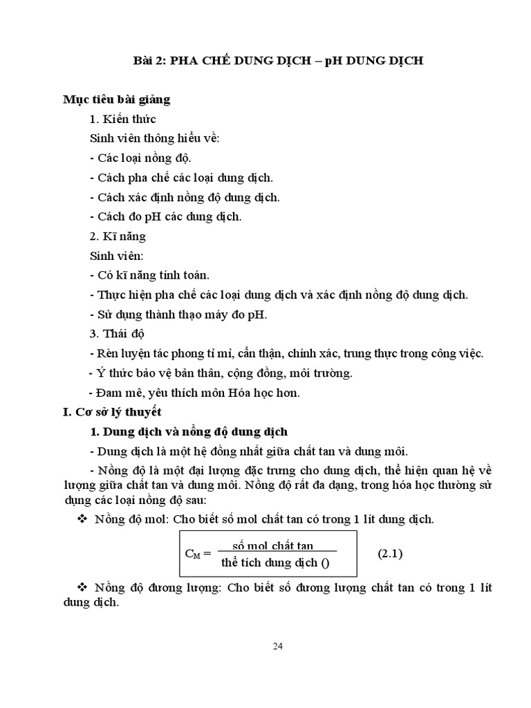 Bài 2 PHA CHE DD, PH DD | PDF
