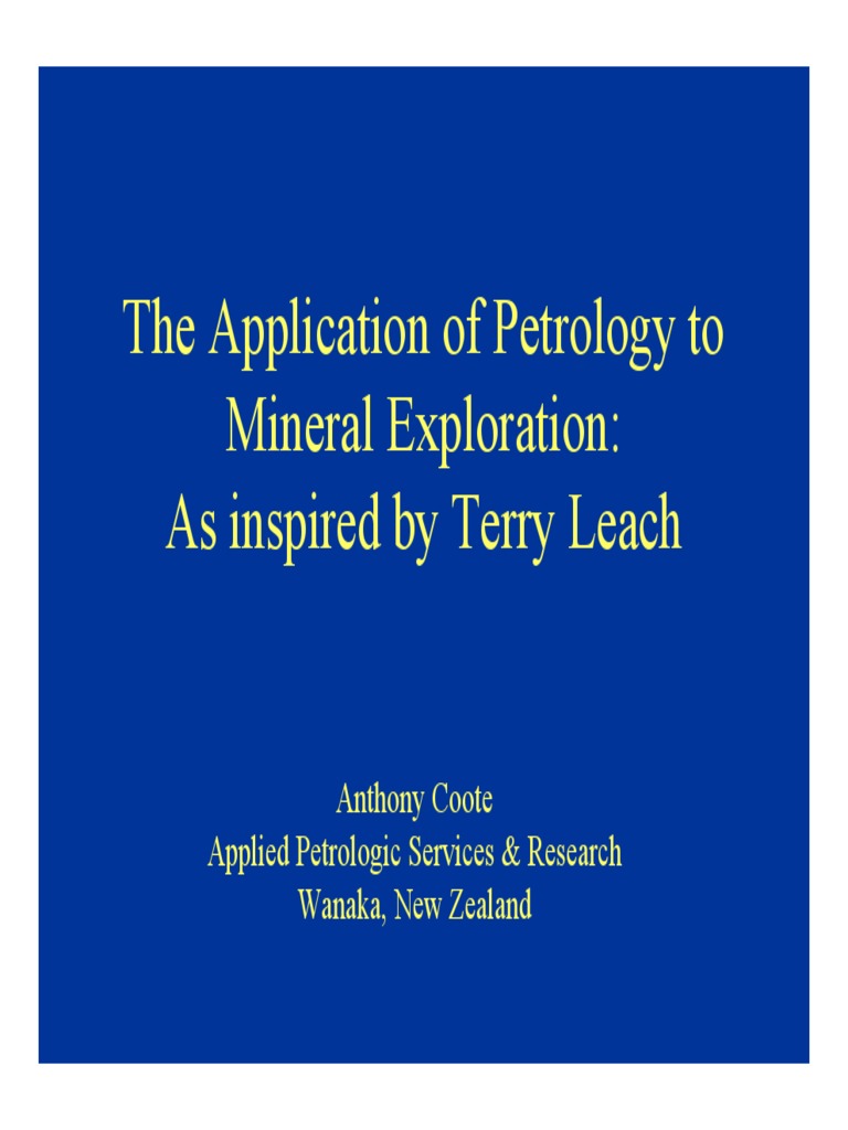 Advances in Petrology for Mineral Exploration | PDF | Geology | Mineralogy