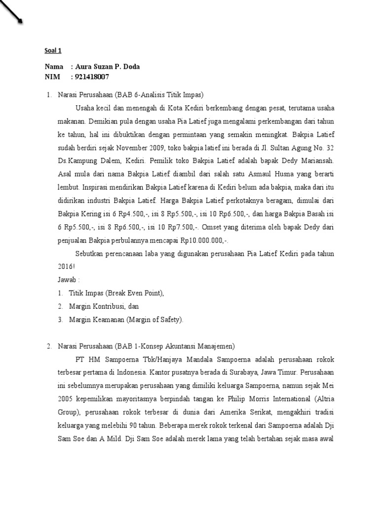 Kumpulan Soal Dan Jawaban Uas Akmen | PDF