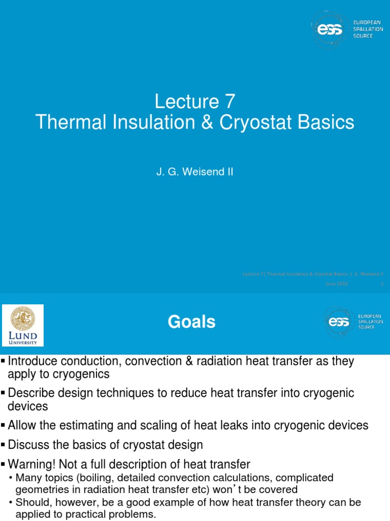 Cryostat Design & Thermal Insulation | PDF | Heat Transfer | Thermal Conduction