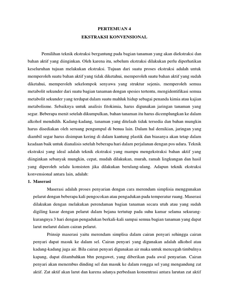 Modul P4 Ekstraksi Konvensional | PDF