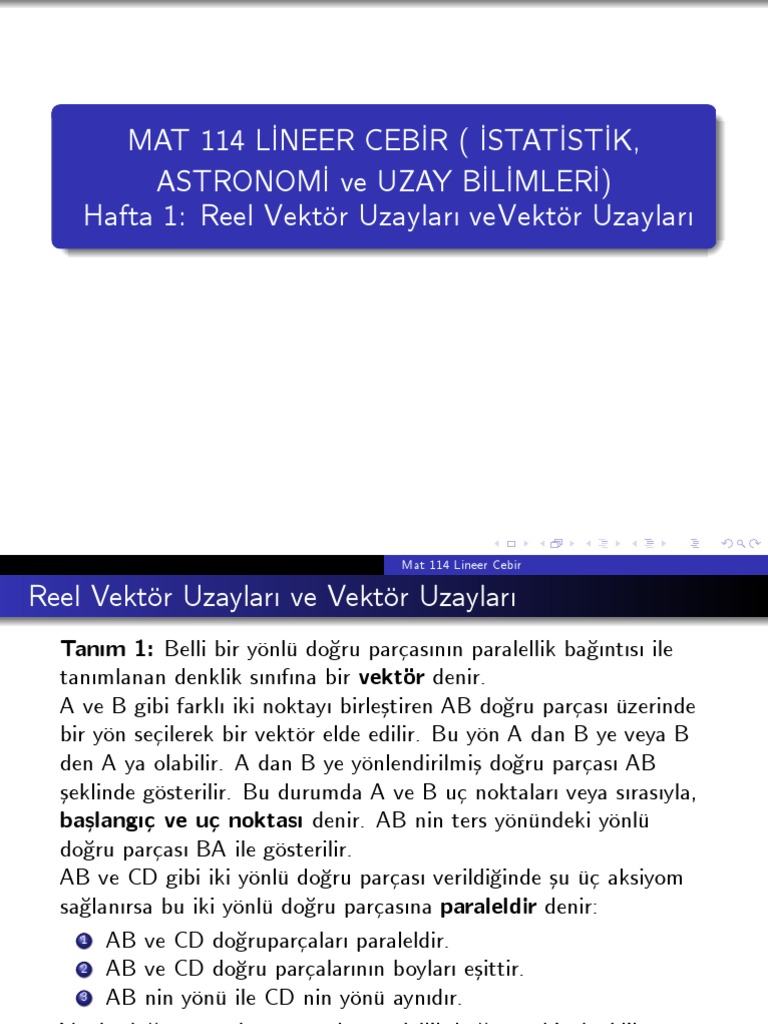 lineer cebir- linear Alcebr | PDF