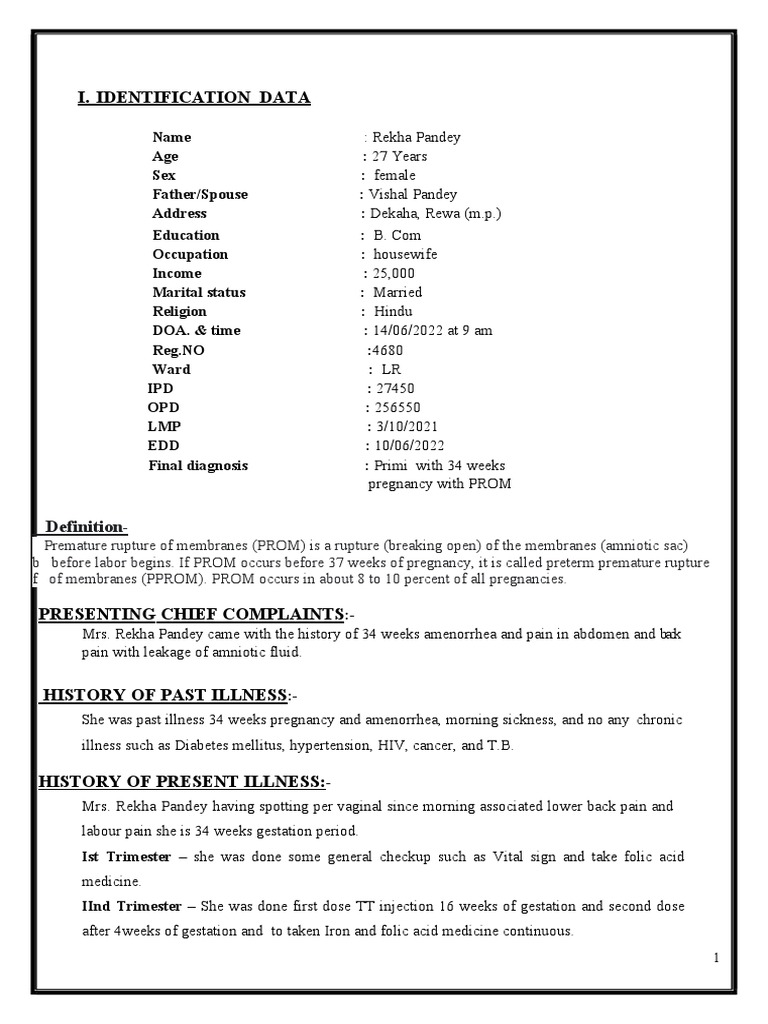 Case Presentation PROM | PDF