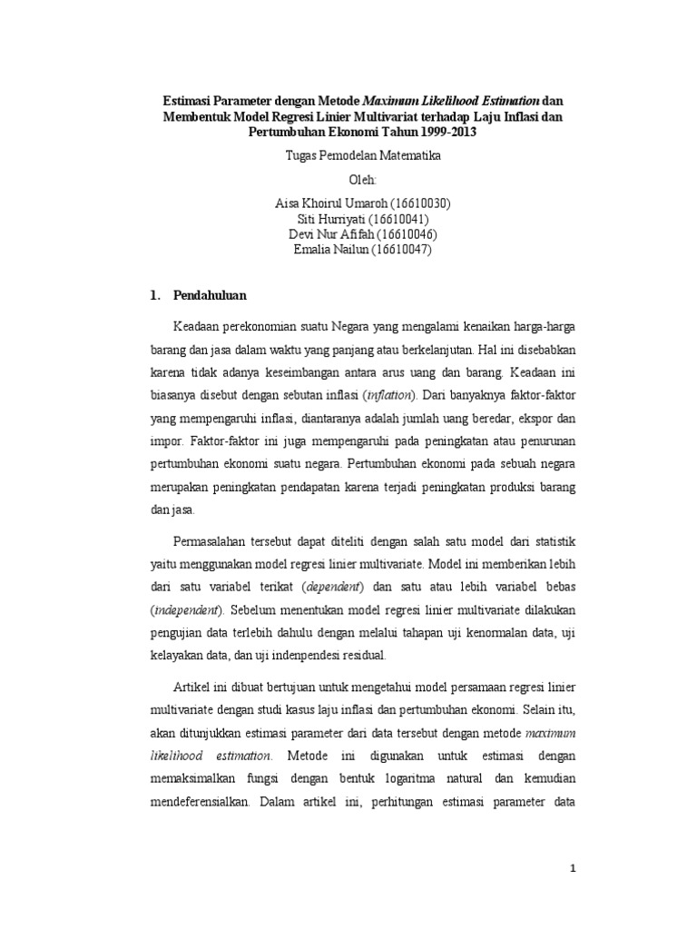 Matkul Pemodelan MTK - Tugas | PDF | Metode & Bahan Ajar