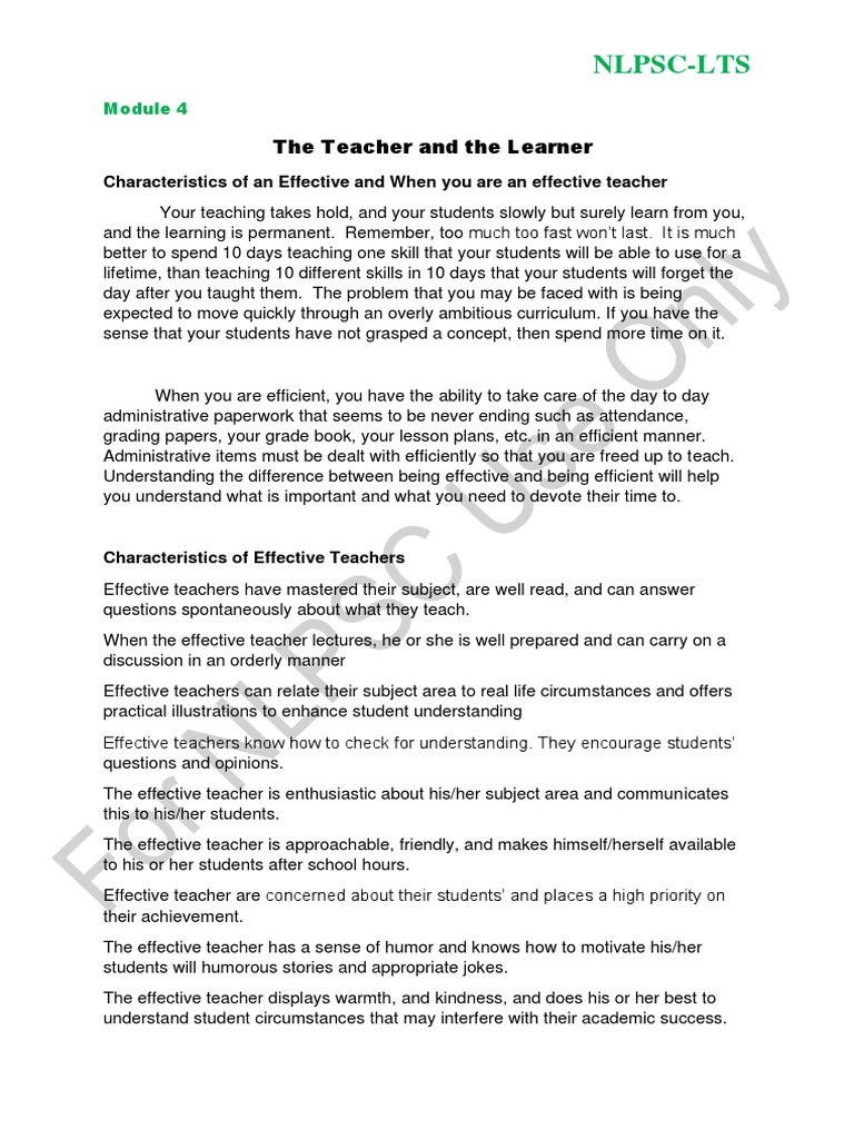 Module 4 PDF | PDF | Teachers | Lesson Plan
