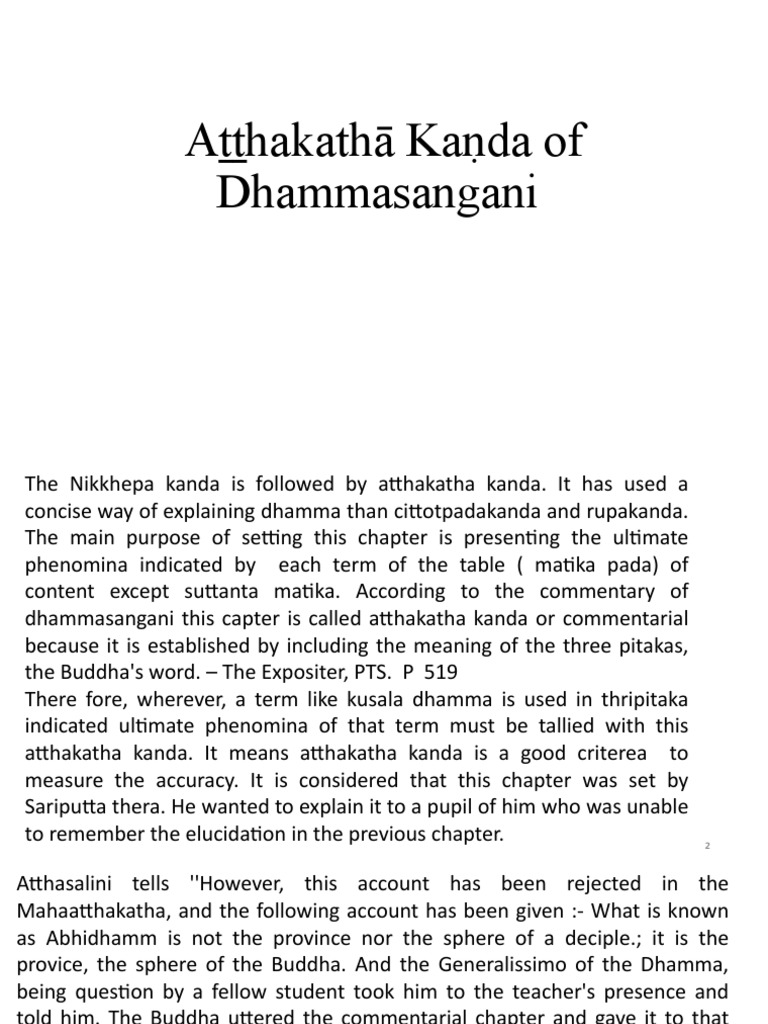 at T Hakathā Kaṇda of Dhammasangani | PDF | Mind | Religious ...